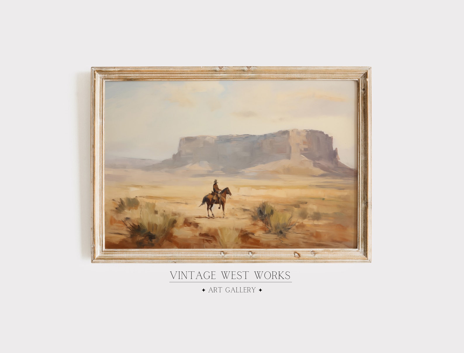 Vintage Old West Cowboy Art Print | Classic Western Landscape Oil ...