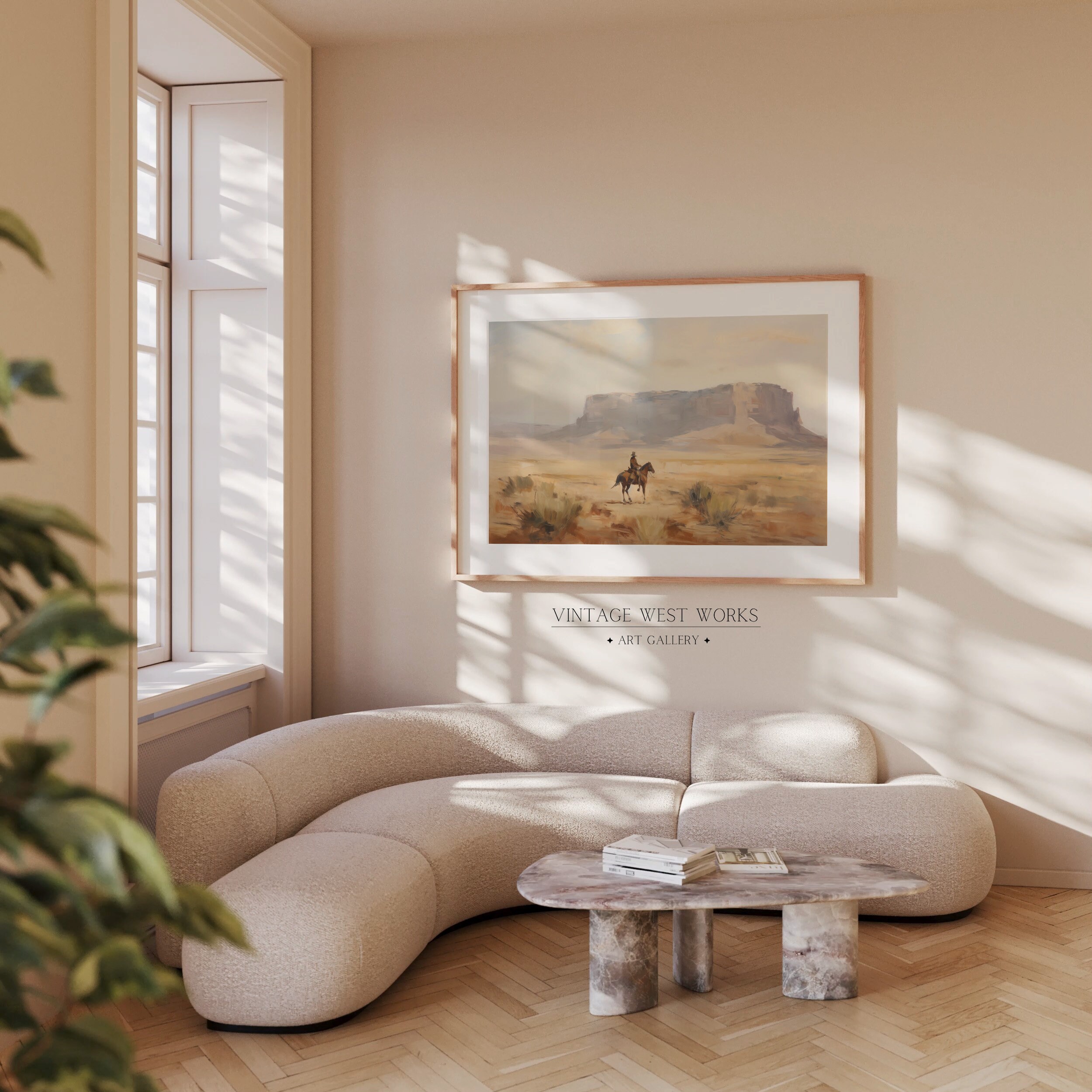 Vintage Old West Cowboy Art Print | Classic Western Landscape Oil ...