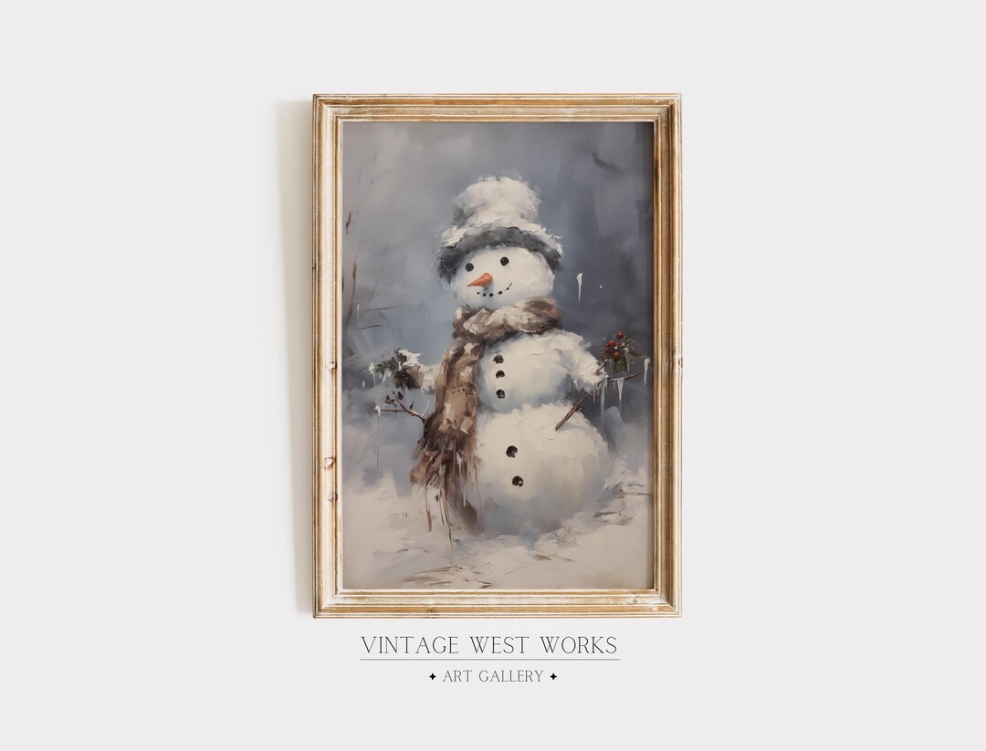 Cute Frosty the Snowman Art Print | Vintage Christmas Winter Snowman ...