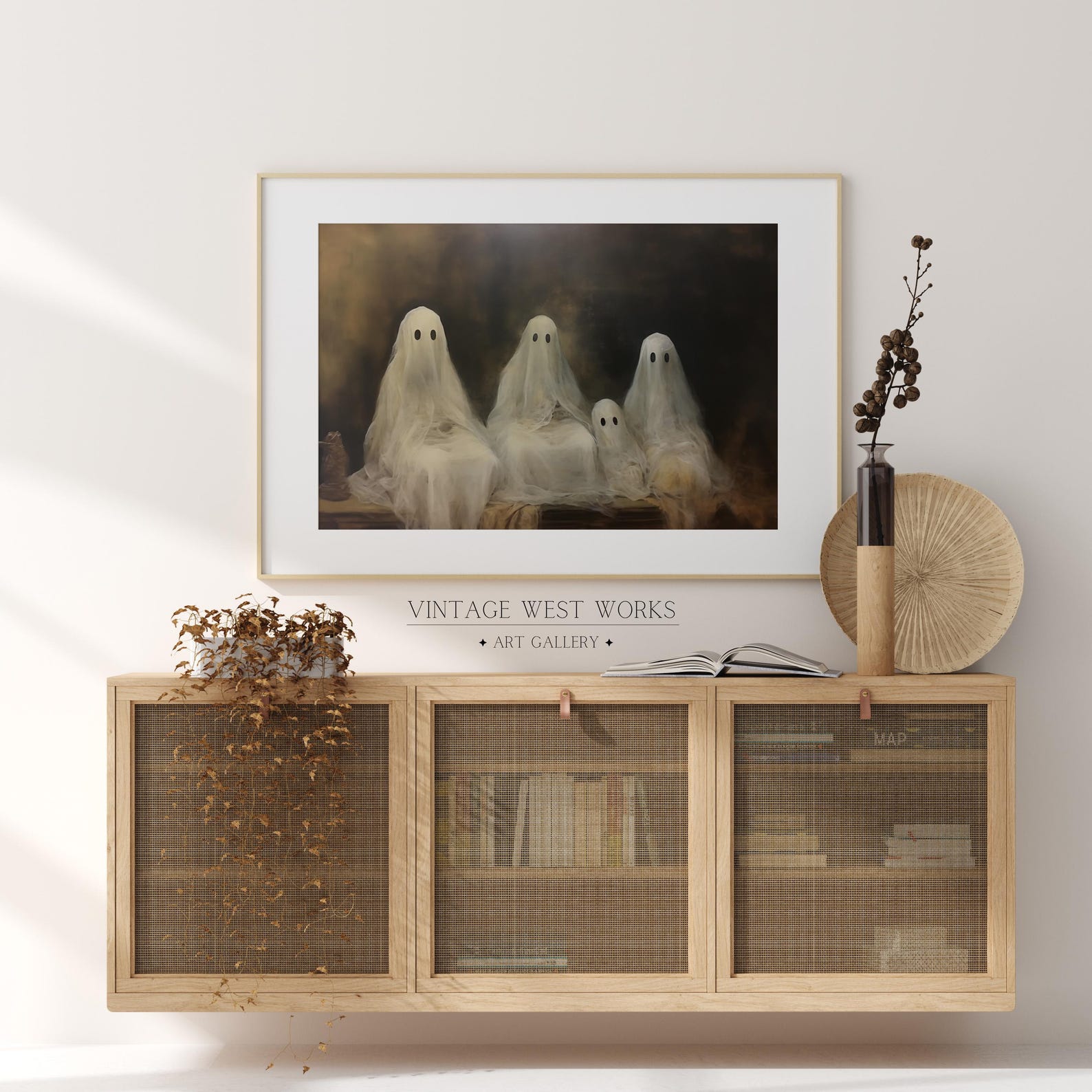 Vintage Ghost Family Portrait Oil Painting | Spooky Dark Tone Family of ...