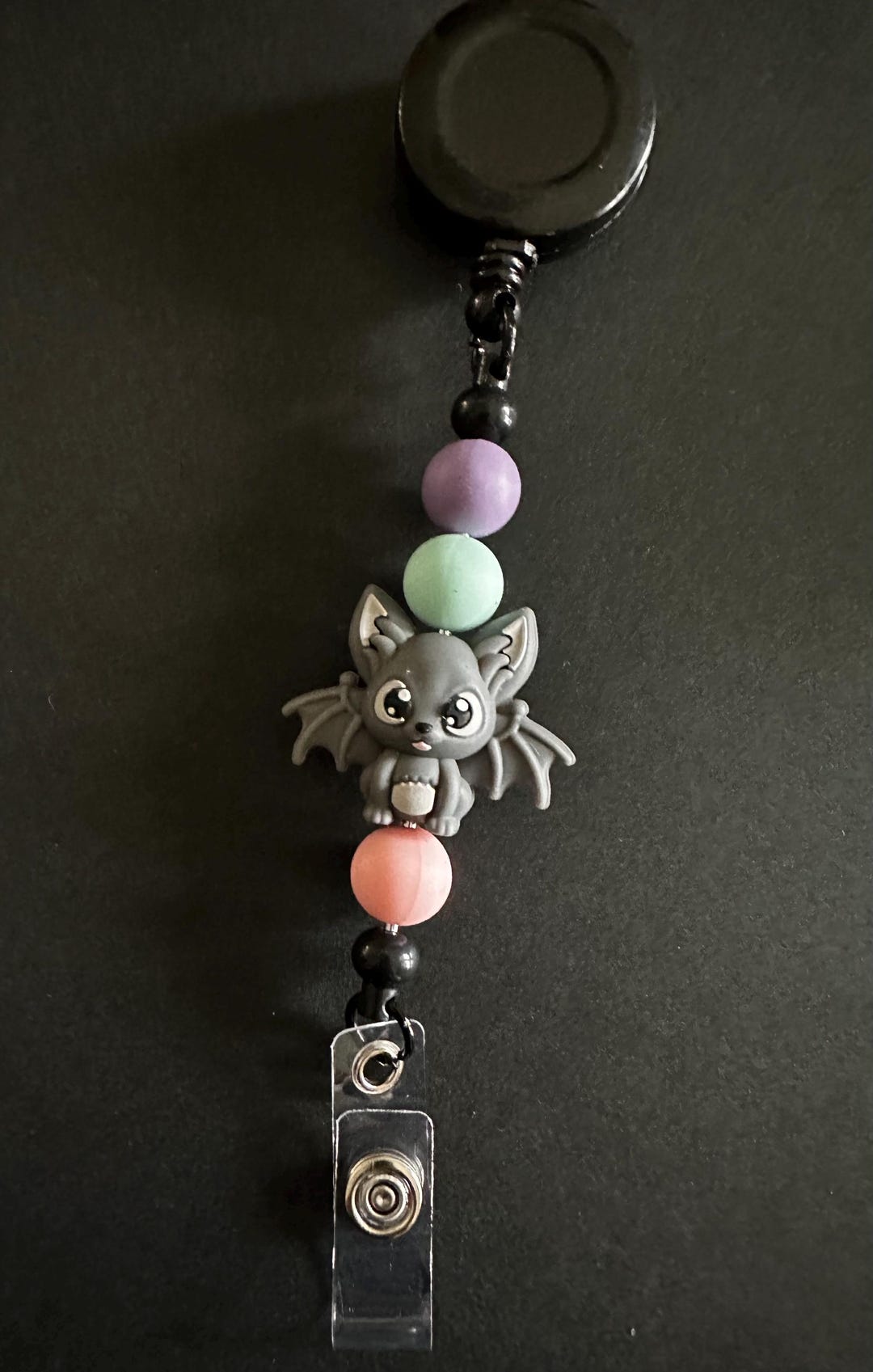 Grey Bat Retractable ID Badge - Etsy