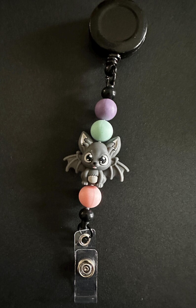 Grey Bat Retractable ID Badge - Etsy