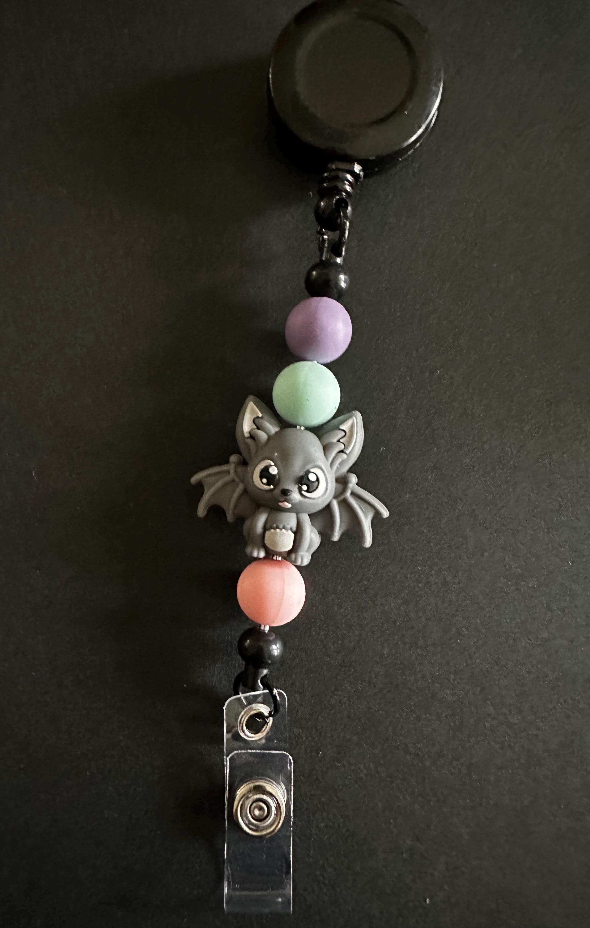 Grey Bat Retractable ID Badge - Etsy