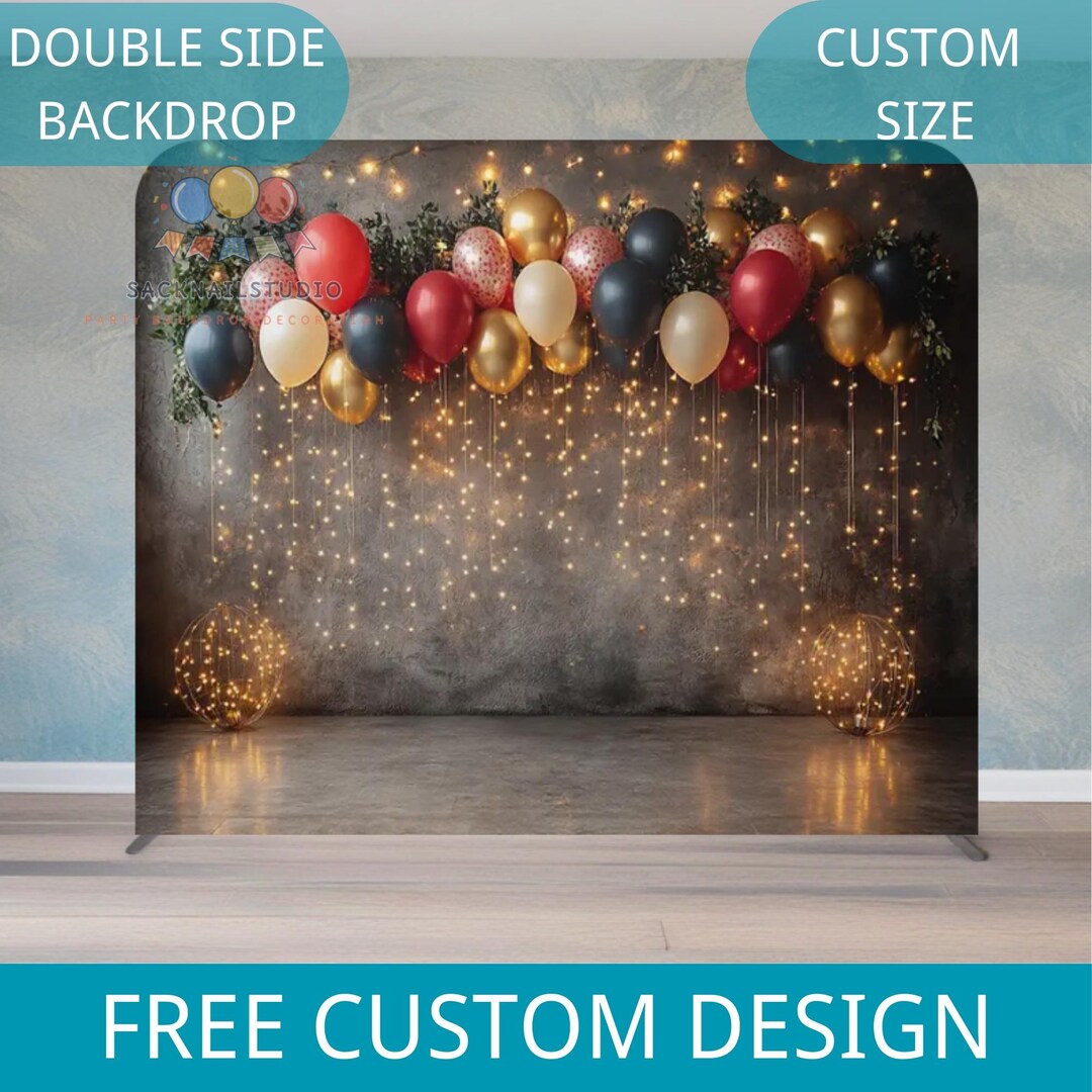 Balloon Photo Booth Pillowcase Backdrop Glitter Square Fabric Tension ...