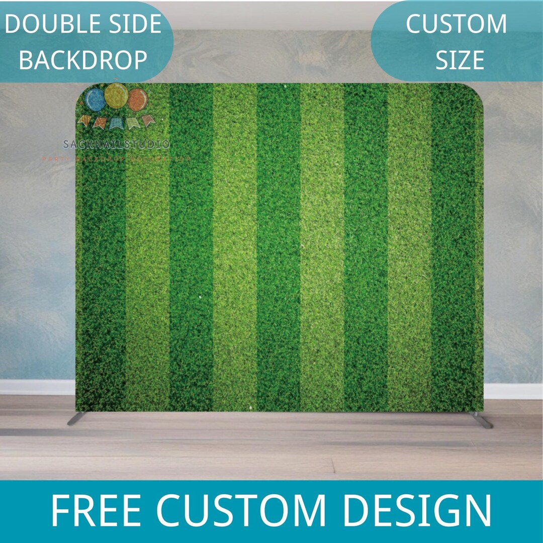 Green Grass Photo Booth Pillowcase Backdrop Football Field Square ...