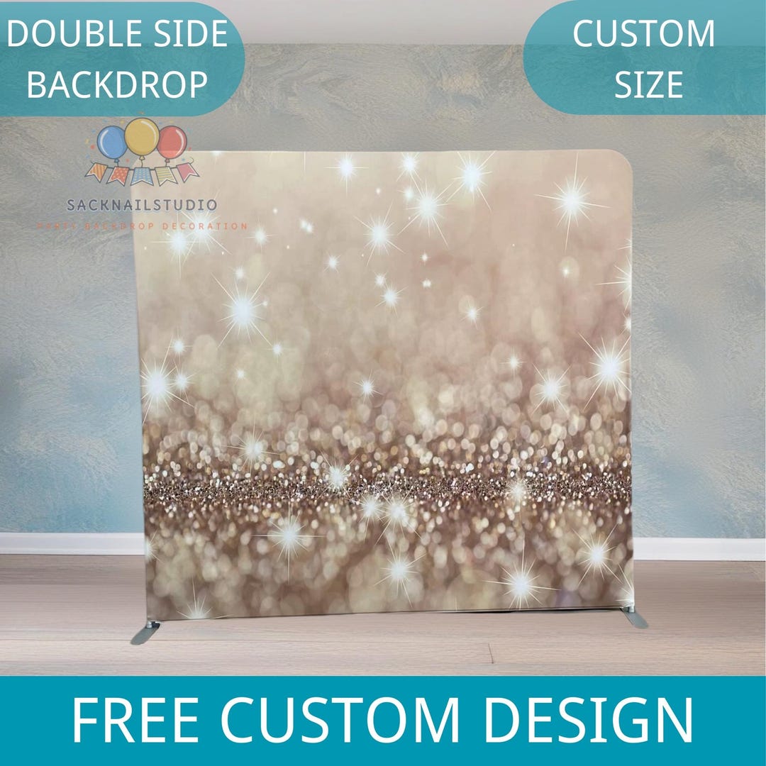 Gold Sparkle Photo Booth Pillow Backdrop Print Glitter Square Fabric ...