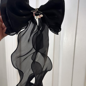 Organza Black Graduation Bow | Graduation Gift for Her | Class of 2025 ...