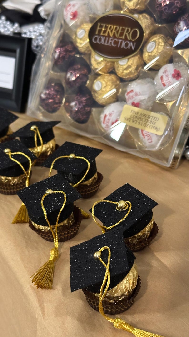 Felt Ferrero Rocher Graduation Cap Topper: Class of 2025 Party Favor - Etsy