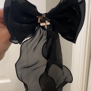 Organza Black Graduation Bow | Graduation Gift for Her | Class of 2025 ...
