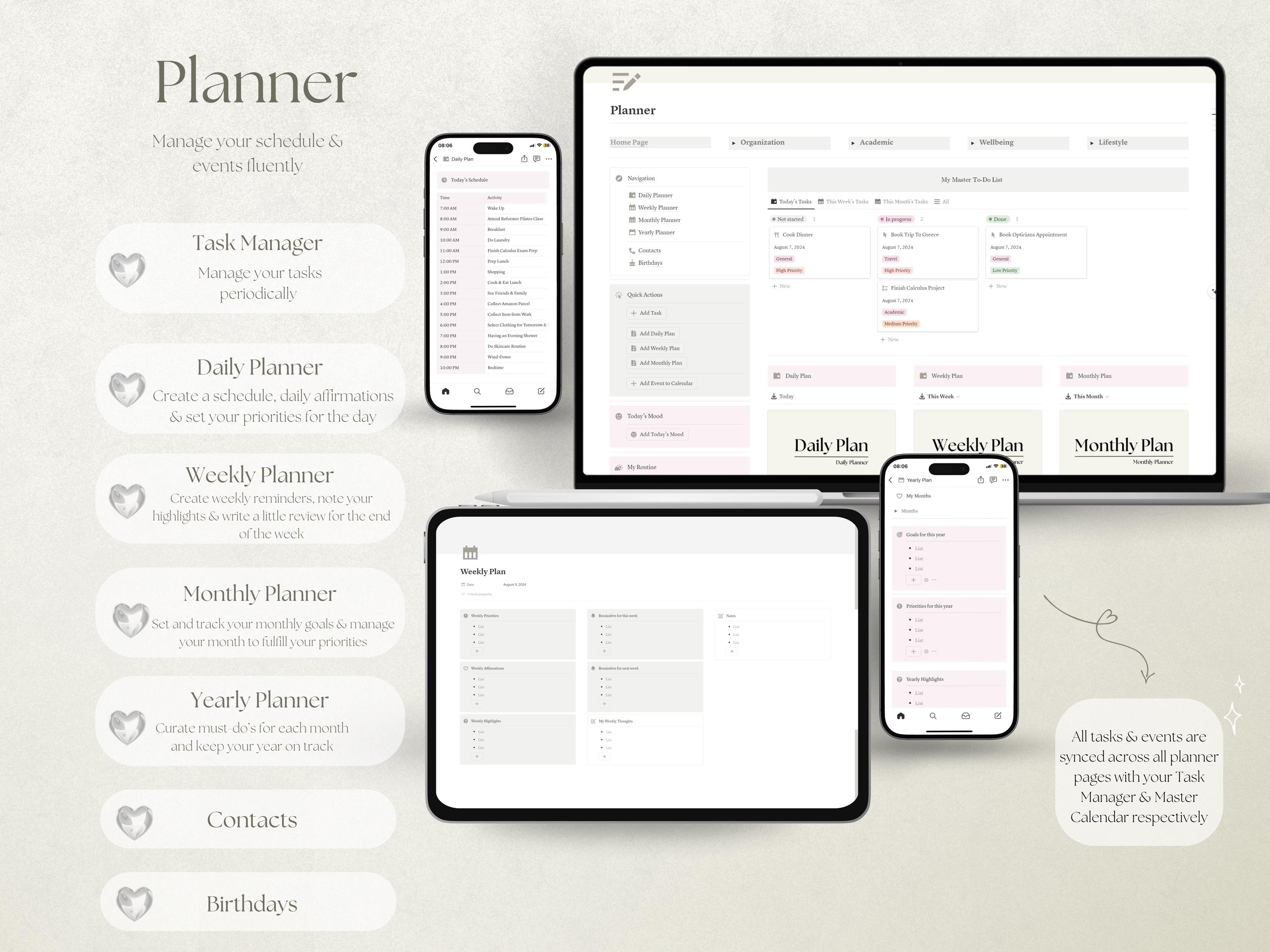 Minimalistic Student Planner All-in-one Digital Notion Template ...