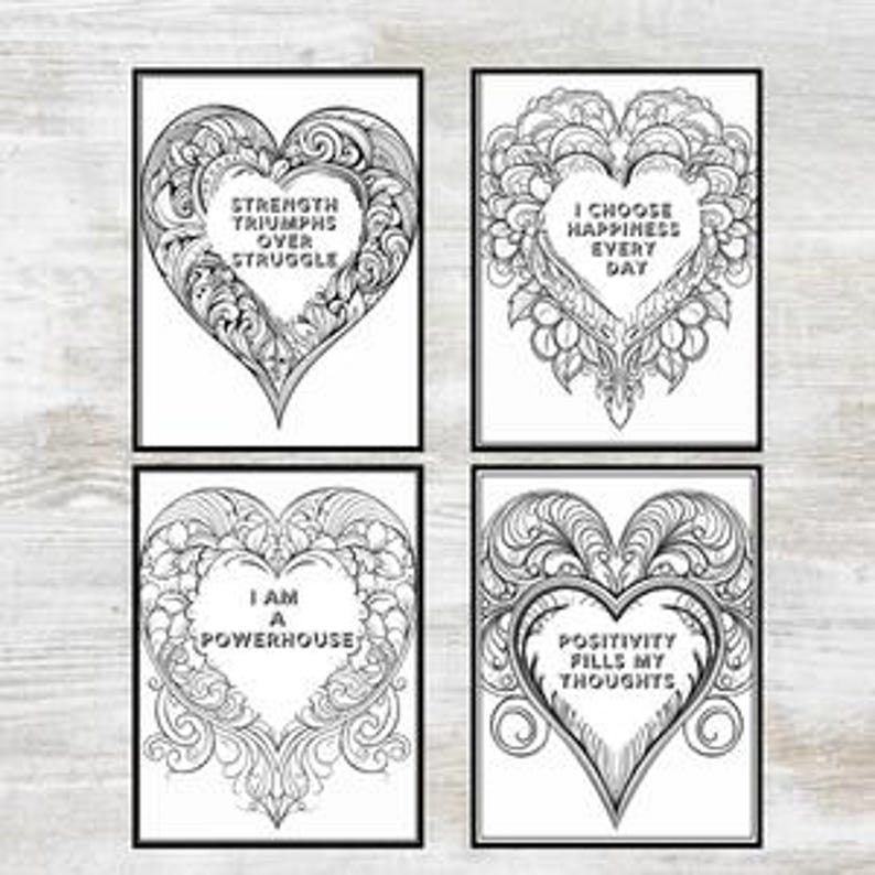 Heartful Affirmations for Women Coloring Book - Etsy