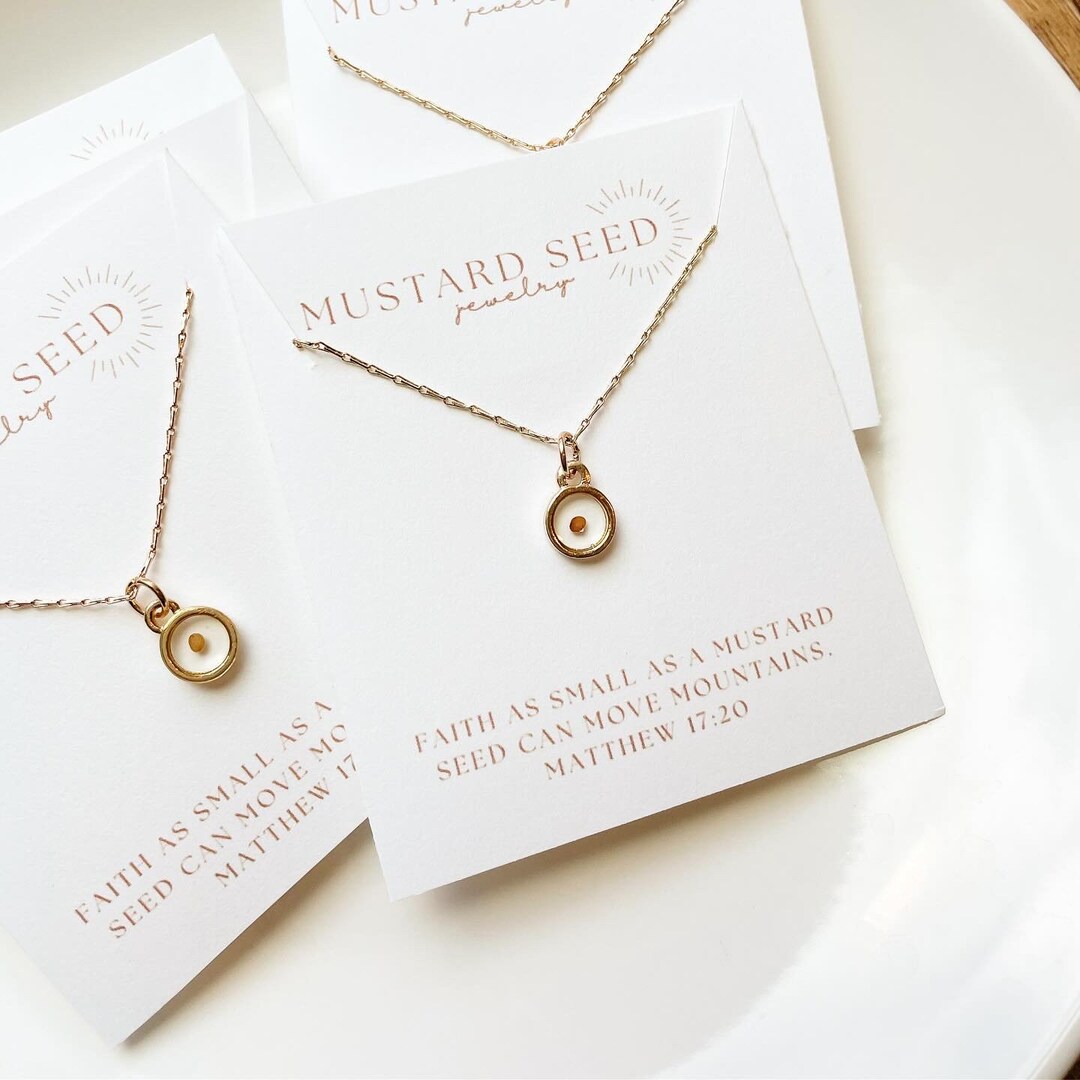 Gold Mustard Seed Necklace - Etsy