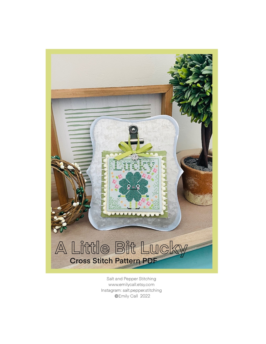 A Little Bit Lucky Cross Stitch Pattern PDF - Etsy