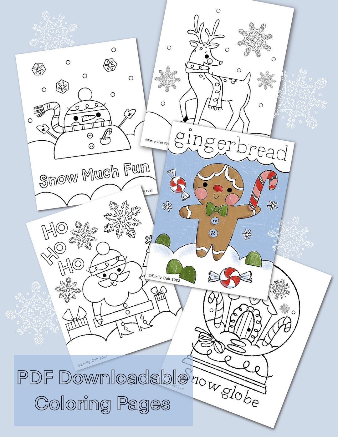 Christmas Coloring Page Bundle PDF Download - Etsy