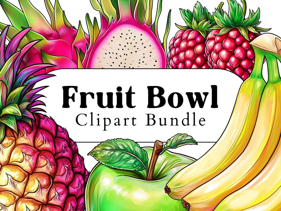 Fruit Anime Style Illustrations Clipart Bundle - Etsy