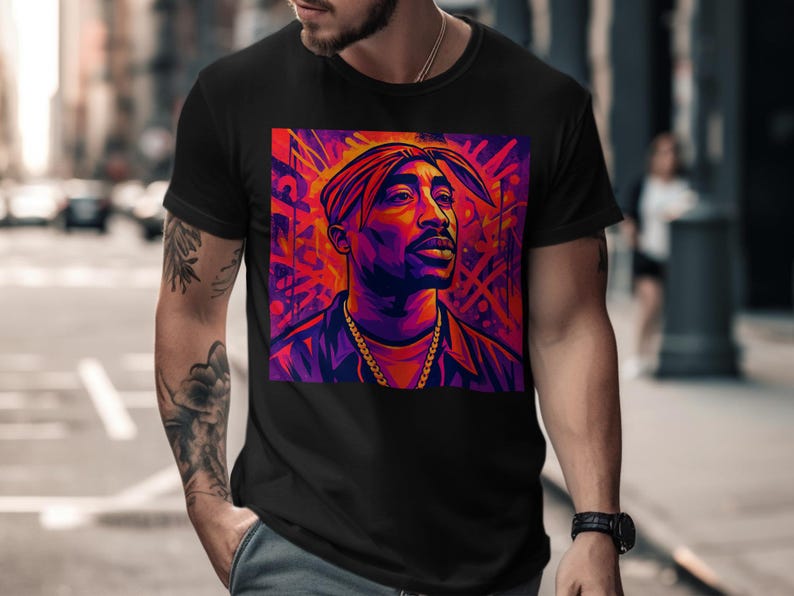 Tupac Shakur Retro Art T-shirt: 90s Hip Hop Graphic Tee - Etsy