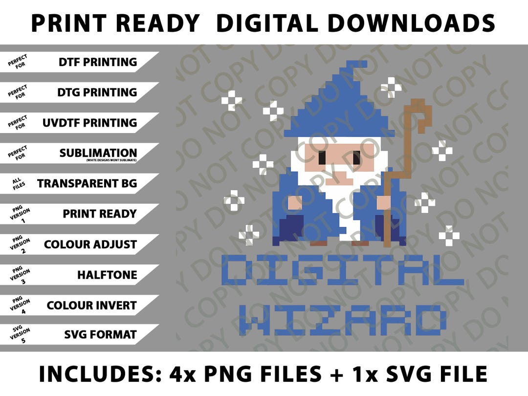 Digital Wizard Funny Tech IT Support Computer Gamer Gaming Png Bundle ...