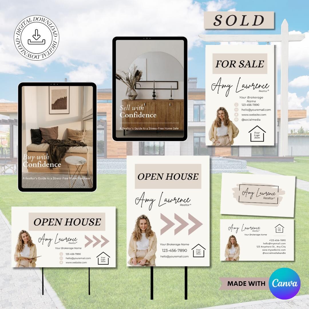 Real Estate Guides & Signs Canva Templates | Buyer and Seller Guides ...