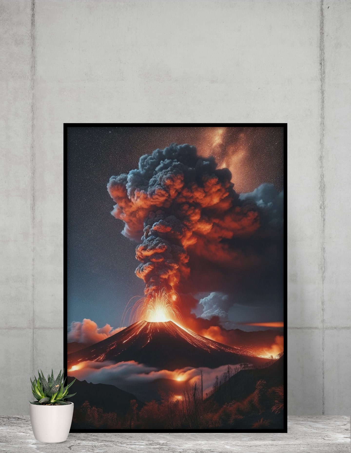Volcano Erupting Poster - Etsy