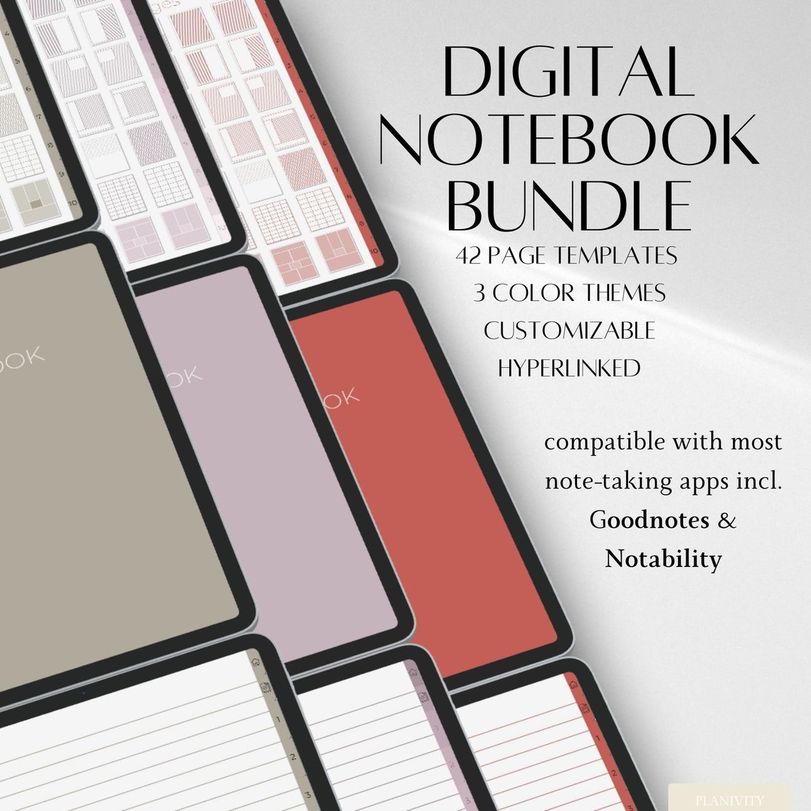 Digital Notebook Bundle | Goodnotes Notebook, Notability Notebook ...