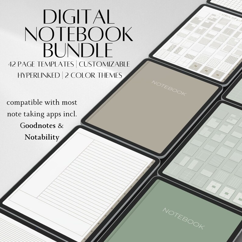 Digital Notebook Bundle | Goodnotes Notebook, Notability Notebook ...