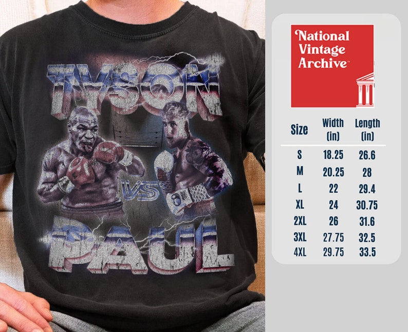Vintage Mike Tyson Vs Jake Paul Boxing Match T-shirt | Fight Night ...