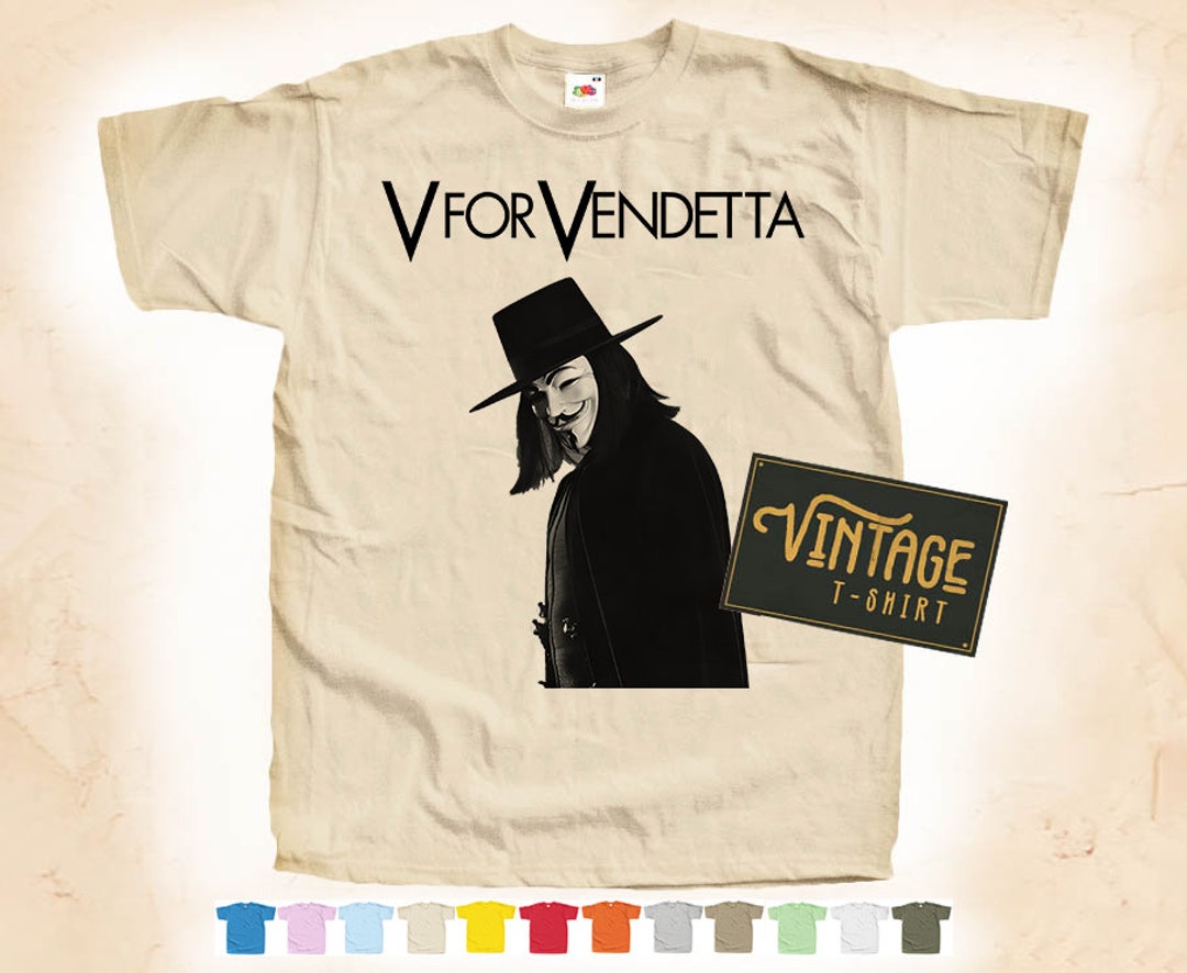V for Vendetta V1 Poster Movie Classic Vintage T Shirt 12 Colors Men's ...