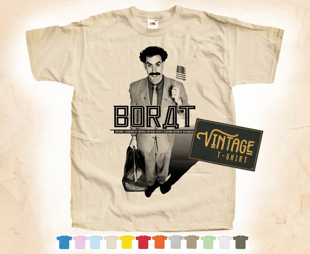 Borat V1 Poster Movie Classic Vintage T Shirt 12 Colors Men's Women's ...