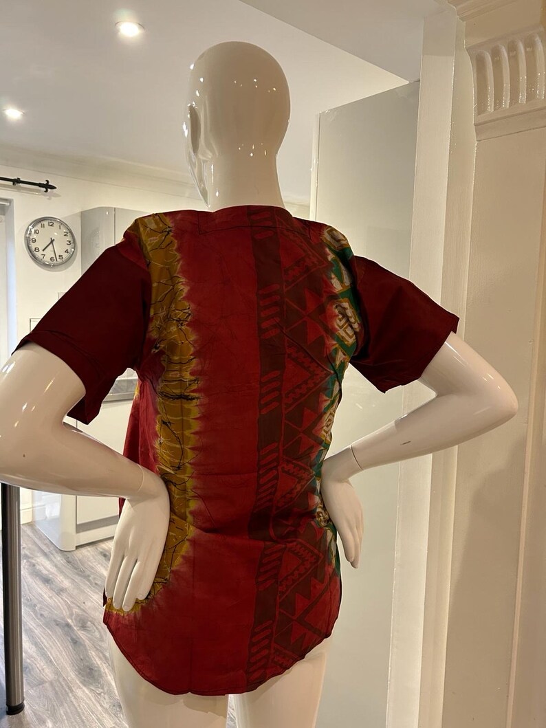 Adire Screen Print Boubou Bubu Nigerian African Gown Dress Red - Etsy UK