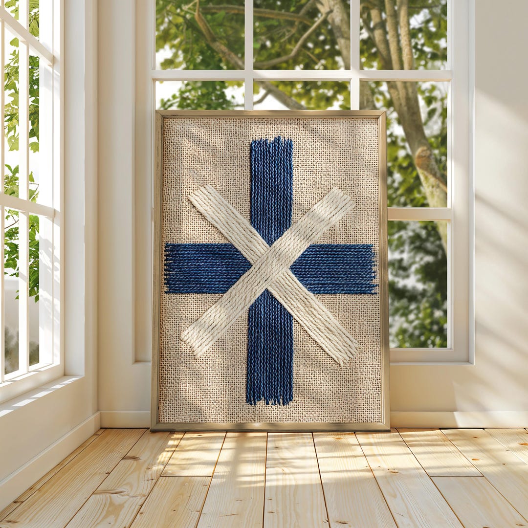 Protective Symbol Wall Art in Japanese Boro Style – Handcrafted Sashiko ...