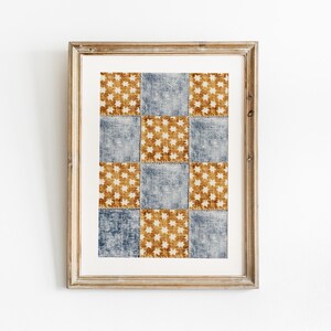 Japanese Star Pattern Wall Art – Boro Style Textile Embroidery, Sashiko ...