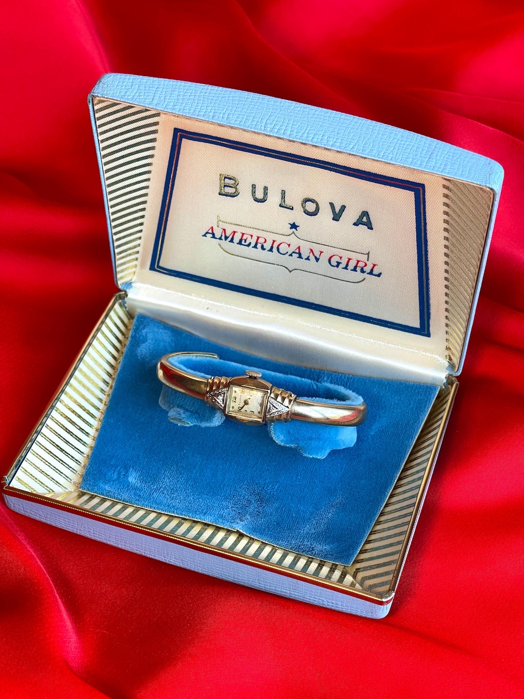 Vintage Bulova American Girl, Circa 1950’s 10K Gold Filled Bangle ...