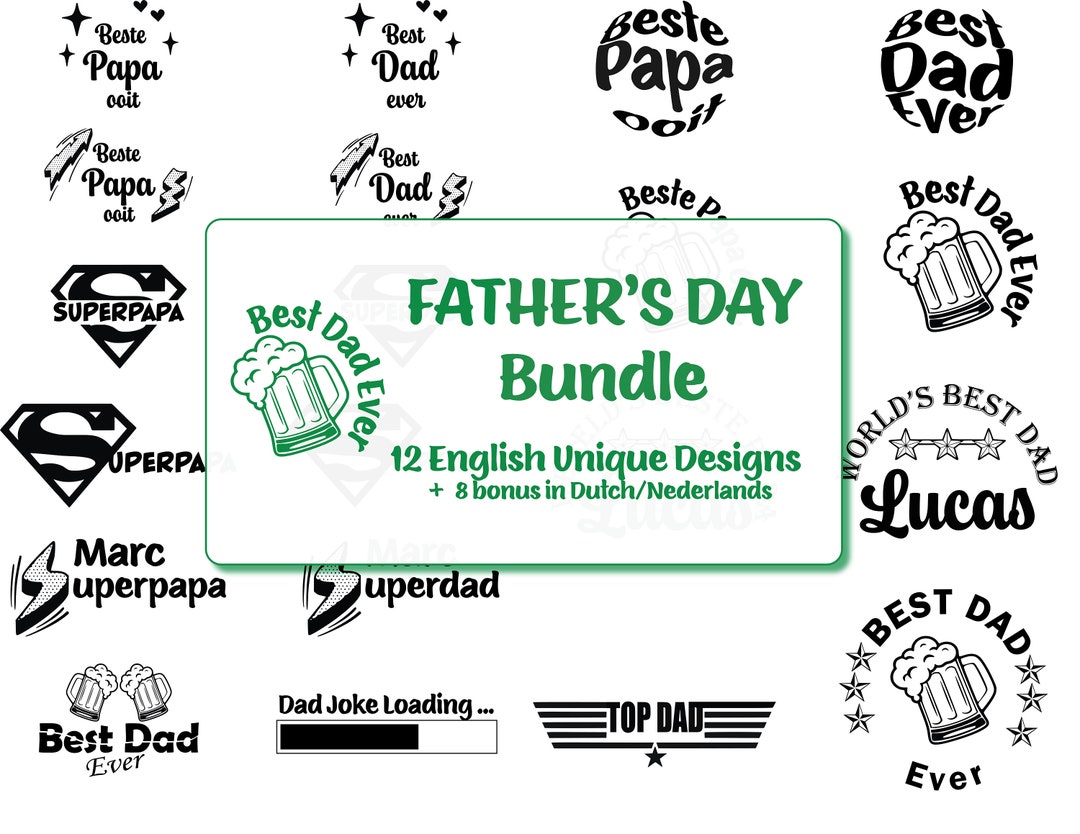 Digital Father's Day Pack 12 English Templates 8 Dutch Bonus Templates ...