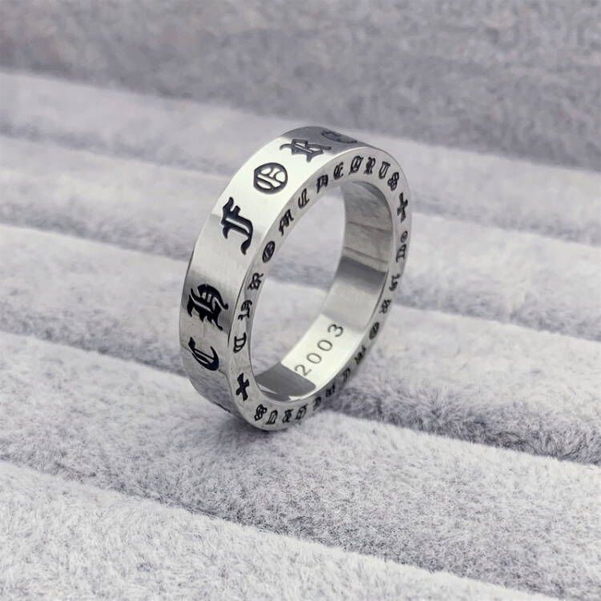 Chrome Hearts Style S925 Silver Ring Cross Gothic Ring With Cross Inspired Style Design Y2K ...