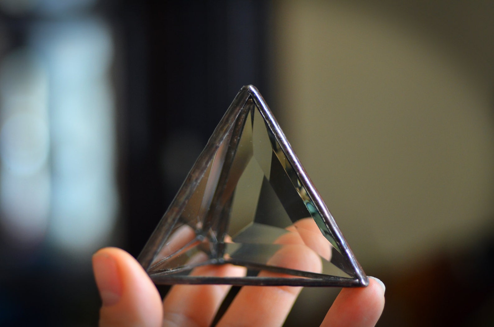 Faceted Glass Pyramid. Crystal Display Pyramid. Pyramid | Etsy UK