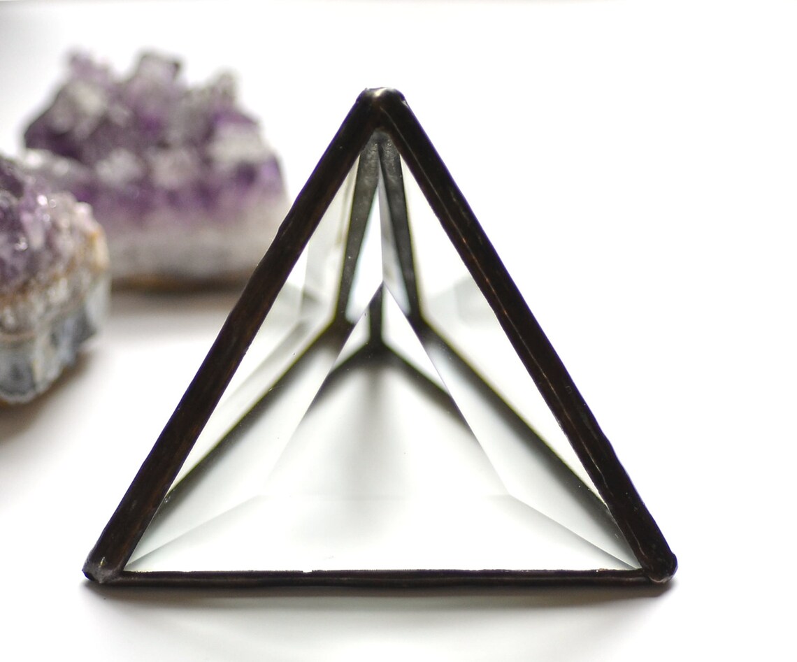 Faceted Glass Pyramid. Crystal Display Pyramid. Pyramid - Etsy