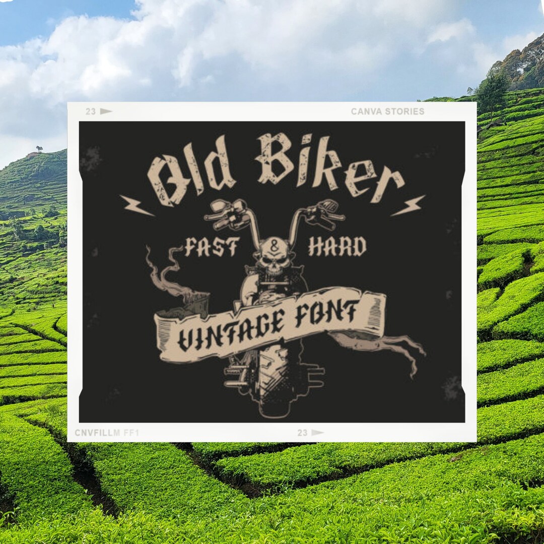 Old Biker Retro Font Groovy Font, Display Font, Hippie Font, Cricut ...