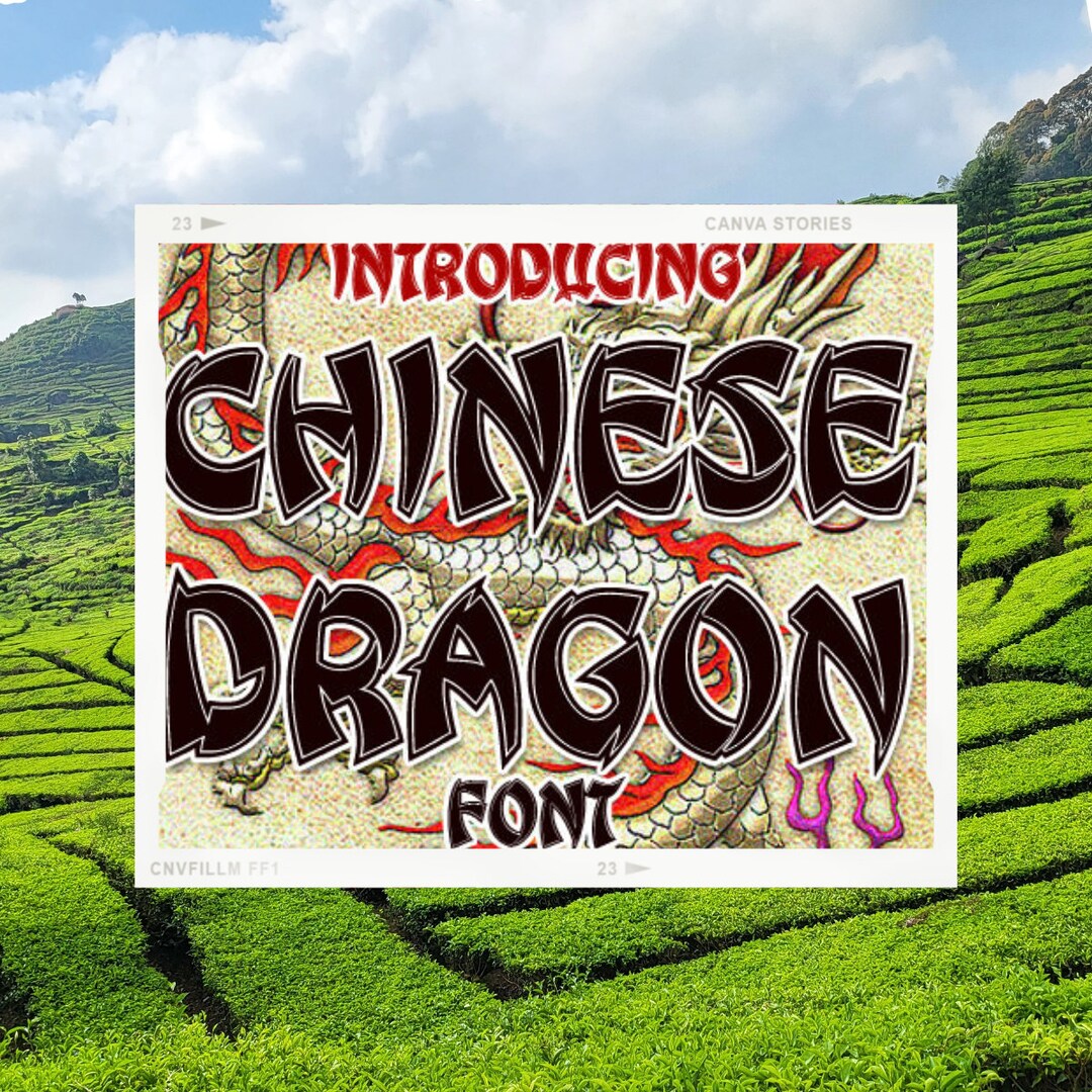 Chinese Dragon Font Cursive Font, Bold Font, Script Font, Wedding Font ...