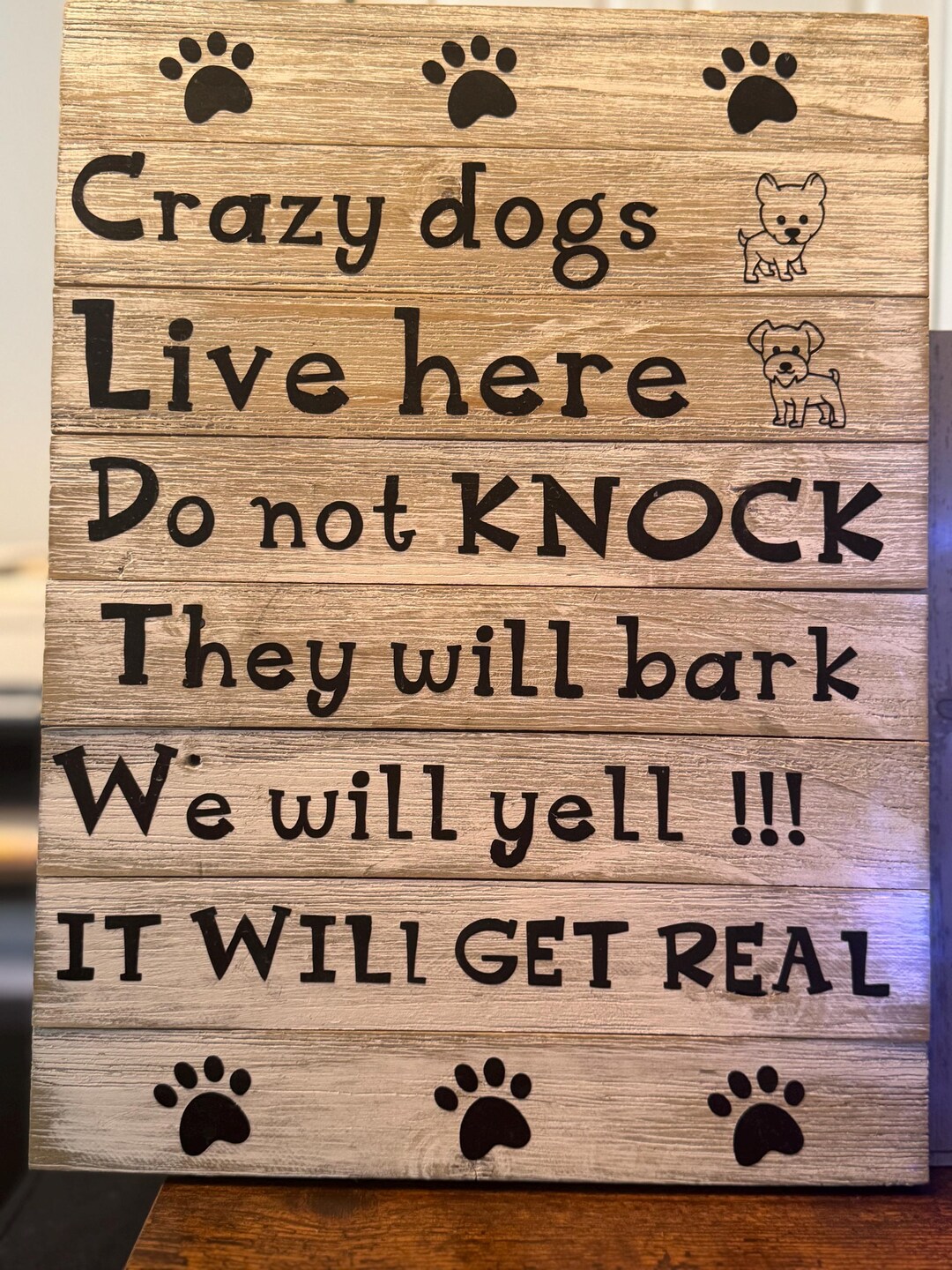 Wooden Crazy Dogs Sign for Door or Porch - Etsy
