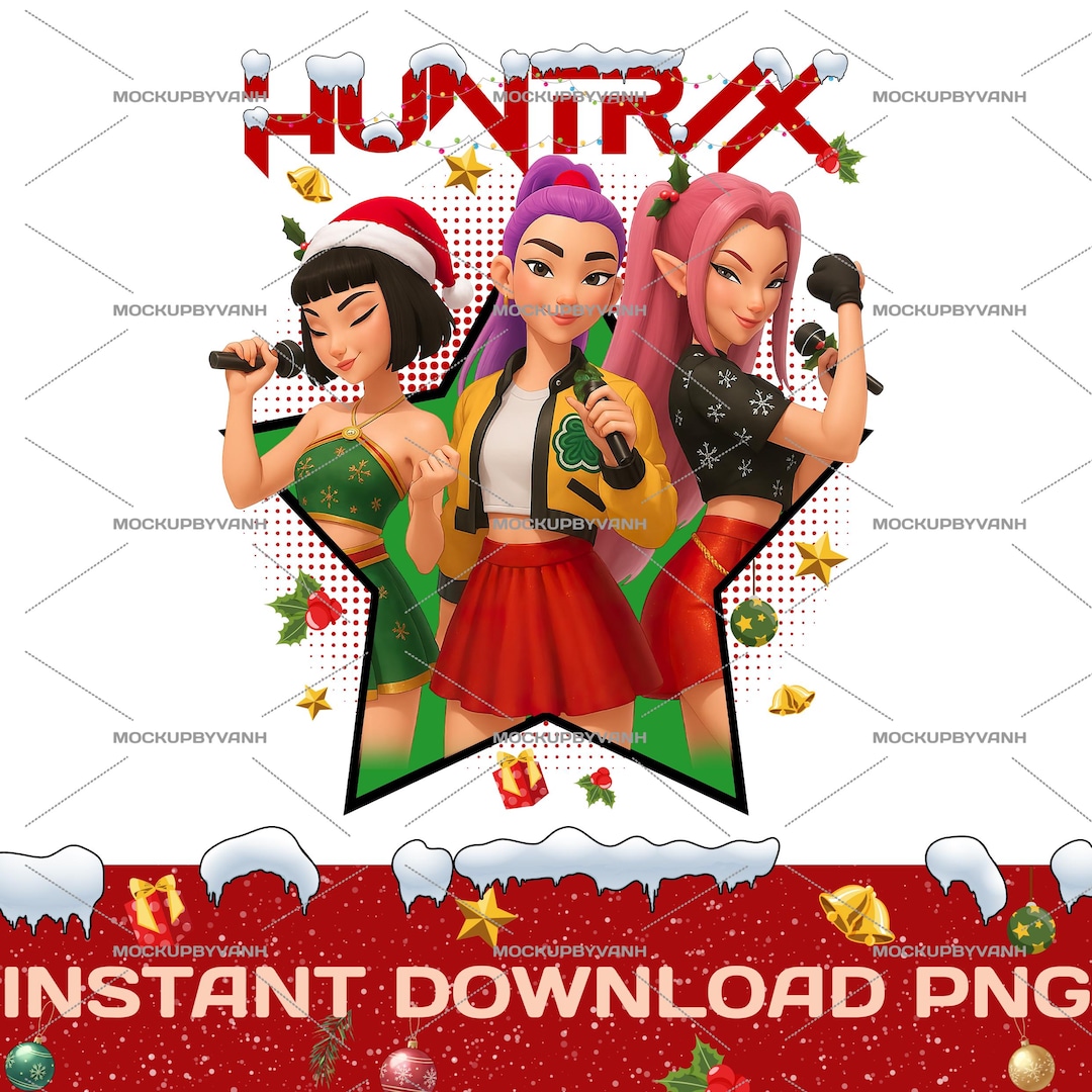 Huntrix Kpop Christmas Idol PNG, Transparent Background (digital ...