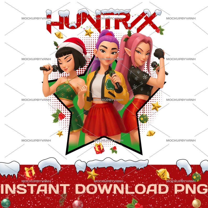 Huntrix Kpop Christmas Idol PNG, Transparent Background (digital ...