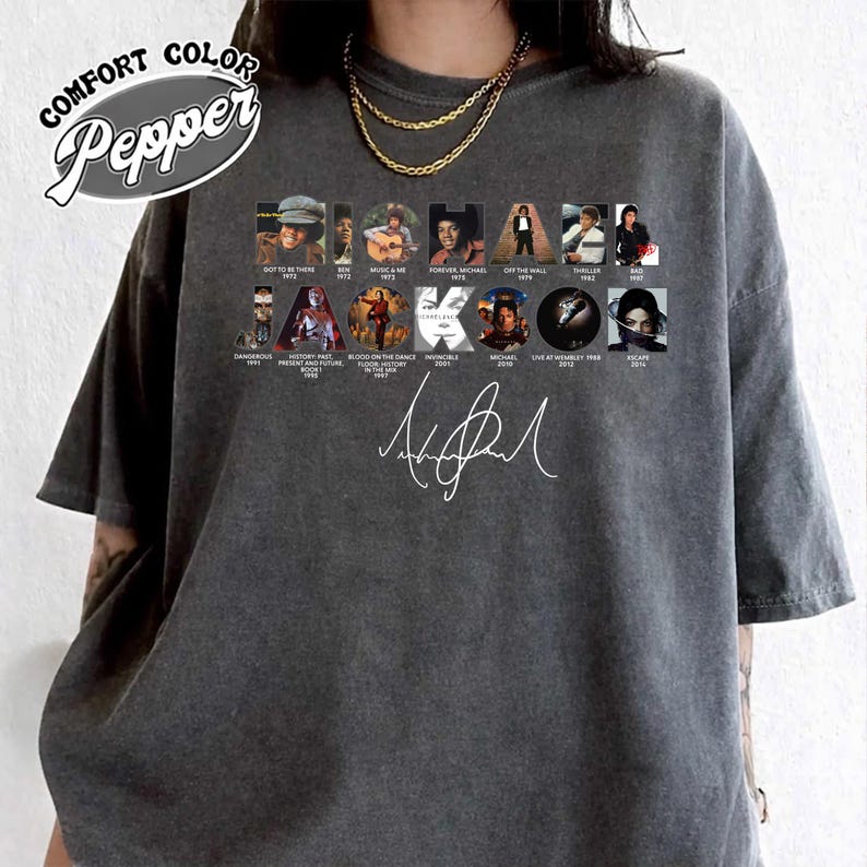 Michael Jackson Albums Timeline Sweatshirt, Vintage King of Pop Graphic ...