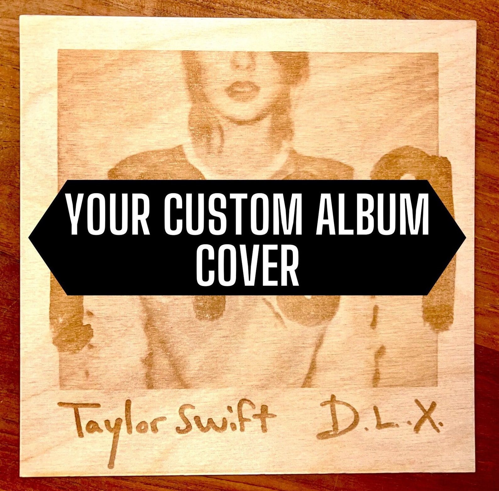 Custom Wooden Album Cover Poster / Personalized Laser Cut Music Gift ...