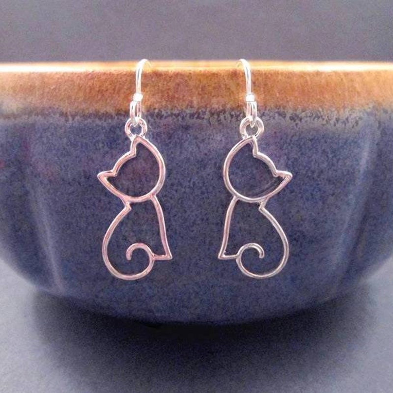 Cat Earrings - Etsy