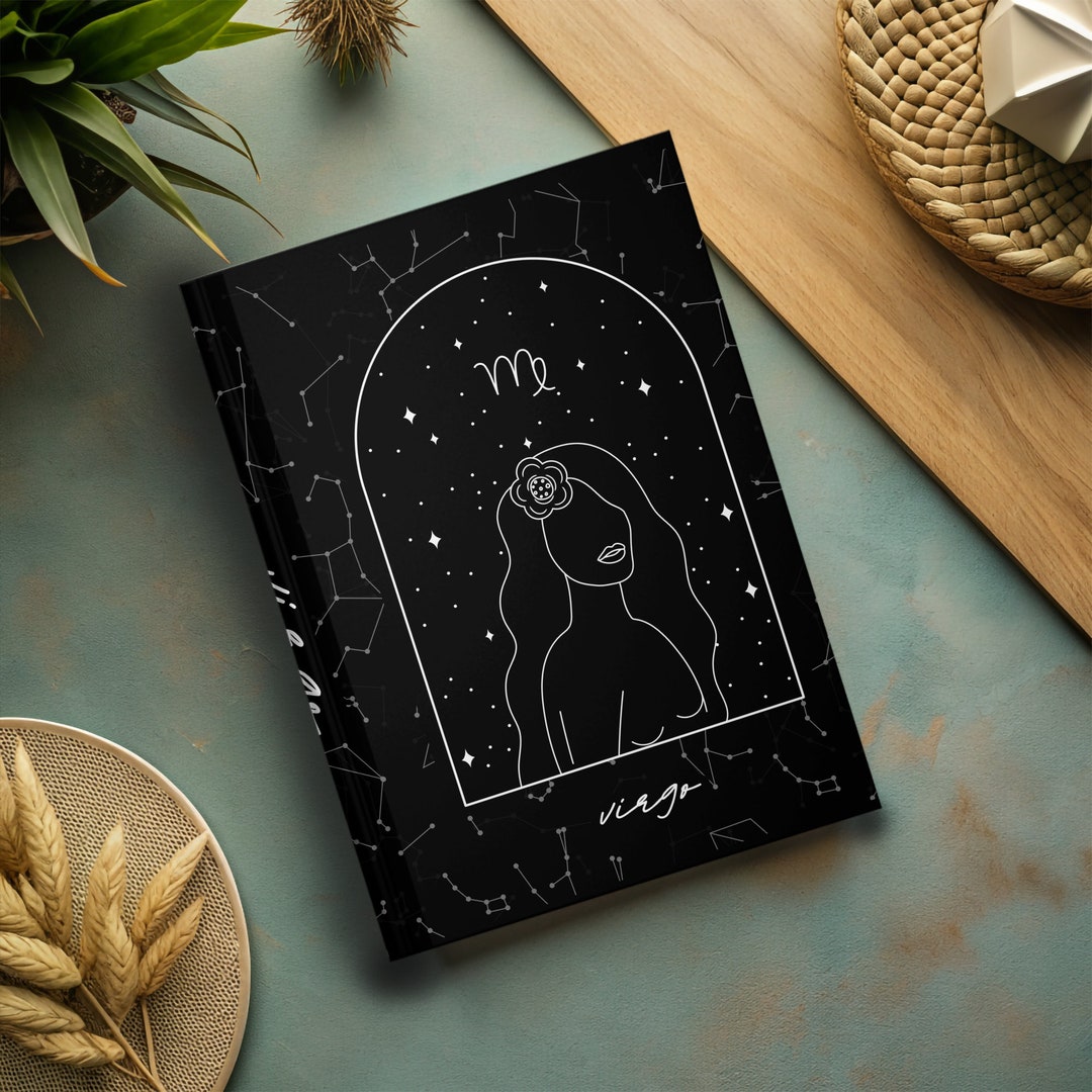 Virgo Zodiac Journal Hardcover Matte, Moon, Witchy, Crystal Lover ...