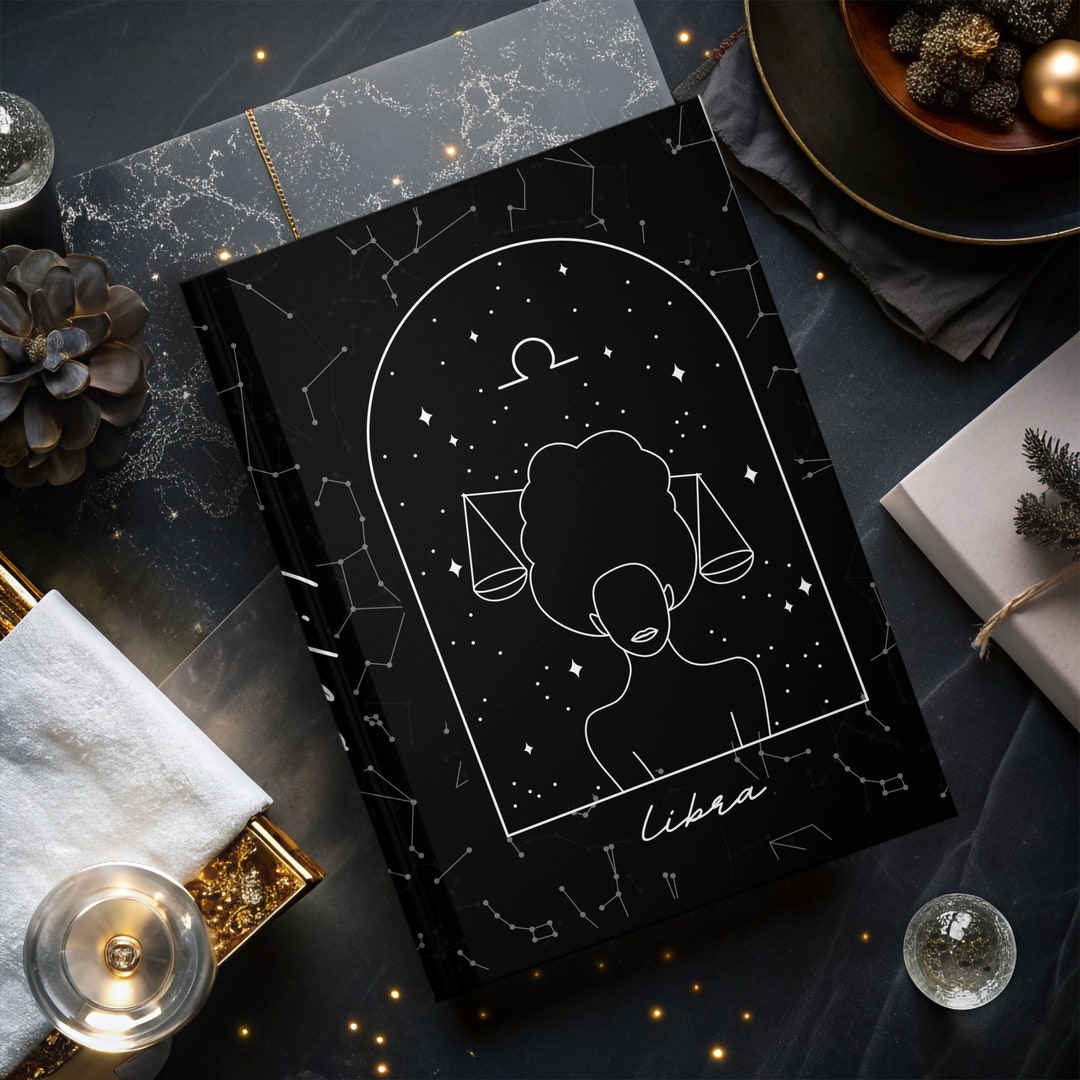 Libra Zodiac Journal Hardcover Matte, Moon, Witchy, Crystal Lover ...