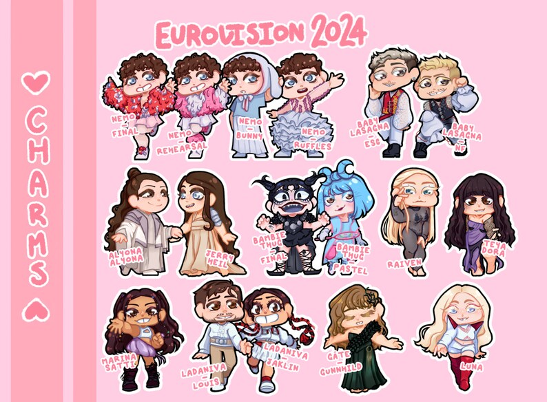 Eurovision 2024 Acrylic Charms PREORDER - Etsy