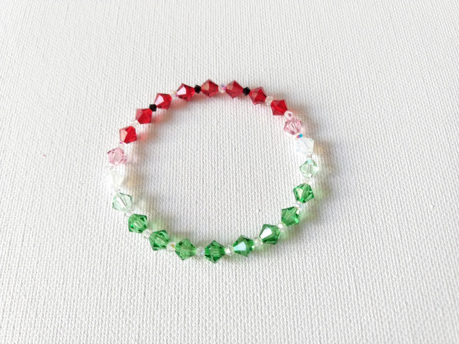 Swarovski Crystal Watermelon Stretch Handmade Bracelet Woman | Etsy