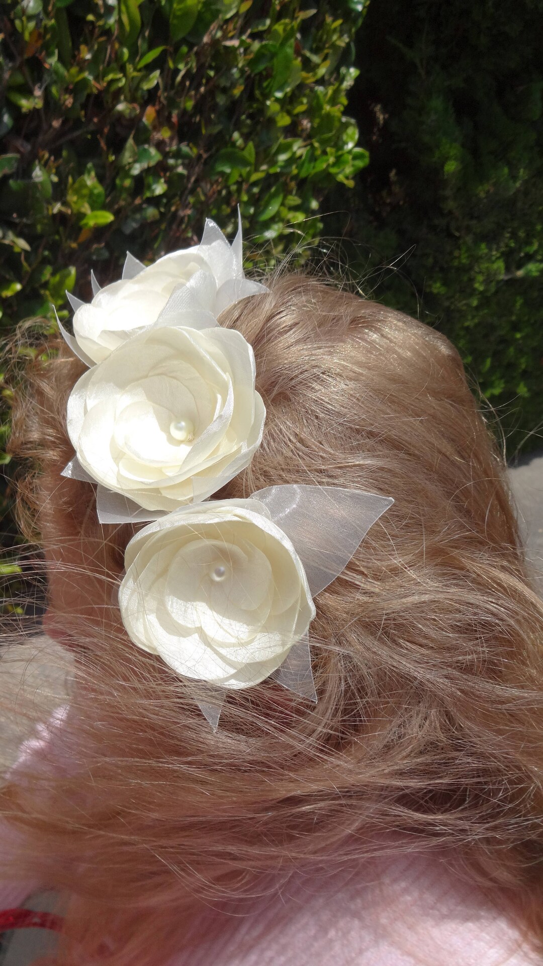 Bridal Ivory Silk Handmade Flowers Handband, Teen Headband, Girl ...