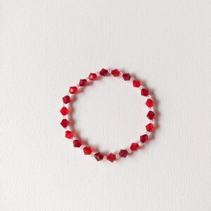 Swarovski Crystal Handmade Shades of Red Stretch Bracelet, Woman ...